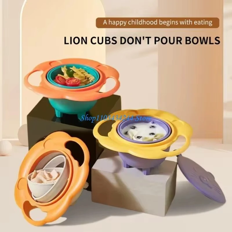 Children's Feeding Utensils Rotation 360 Degrees no Tipping Over Eating ...